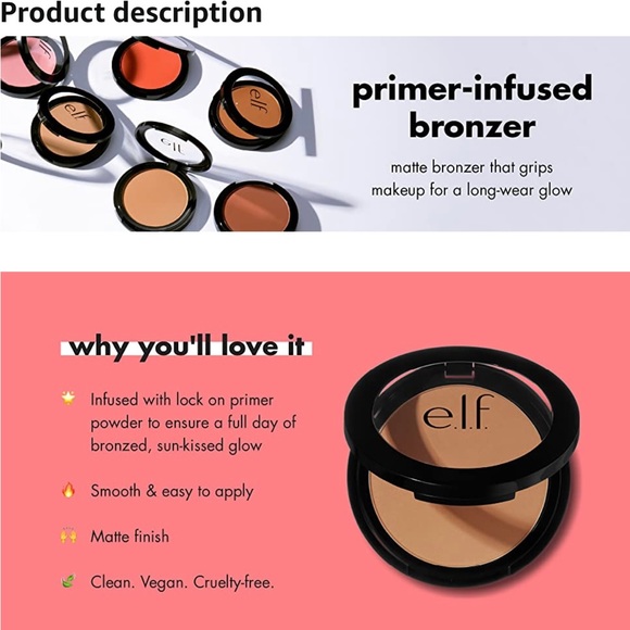 ELF | Makeup | Elf Primerinfused Bronzer Longwear Matte Forever Sun ...